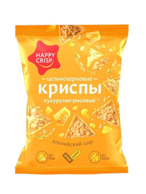 Криспы кукурузно-рисовые HAPPY CRISP Альпийский сыр, 50 г купить по ...