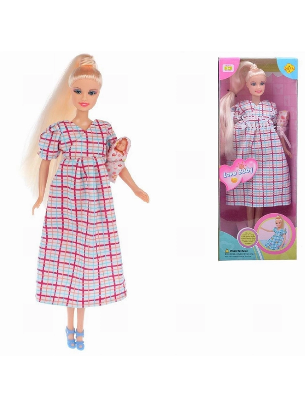 Кукла Defa Lucy "Будущая мама", в платье, в клеточку купить по цене 464 ...